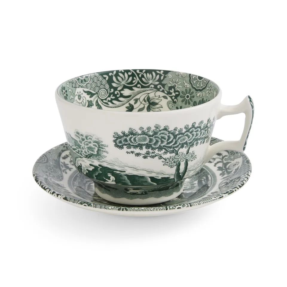 Heritage Green Italian kop med underkop fra Spode - NordicNest.dk
